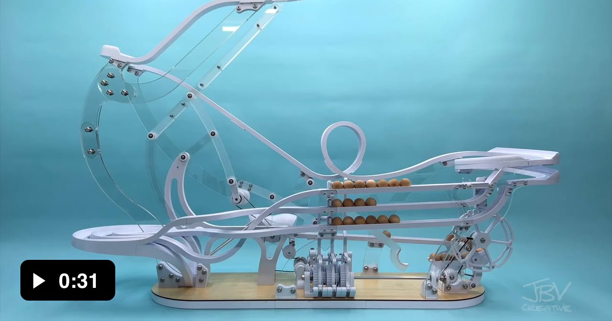 This Marble Rollercoaster Clock Going from 7:46 to 7:50 - 9GAG