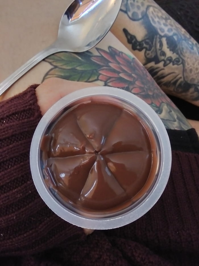 This pudding cup, upon opening it - 9GAG