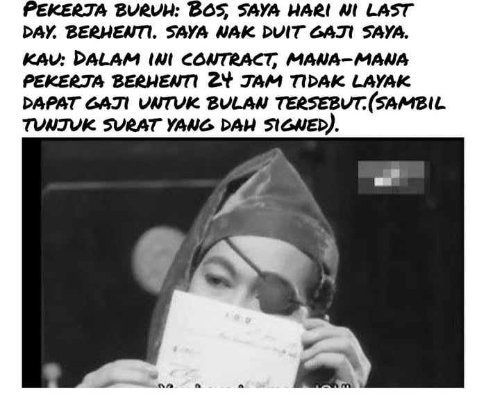 Nak report perjabat buruh la... tunjuk surat yang telah di signed ...