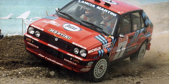 Lancia Delta HF Integrale 16v Rally „Martini Red Livery” - it has red ...