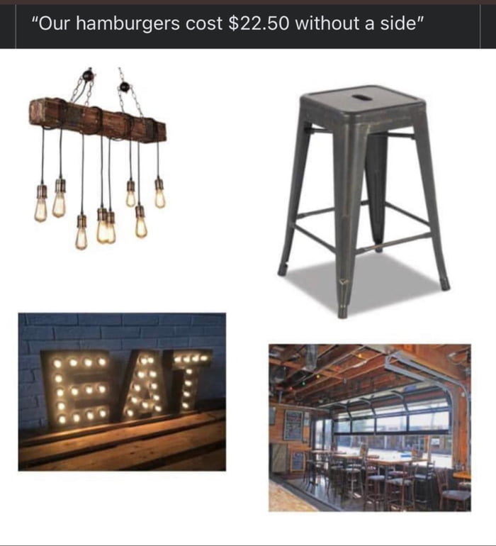 ""Rustic"" Burger place starterpack - 9GAG