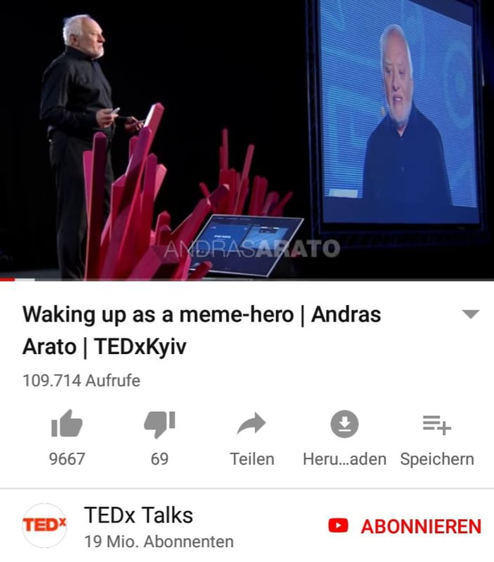 The man, the meme, the legend, András Arató on TedxTalks! - 9GAG