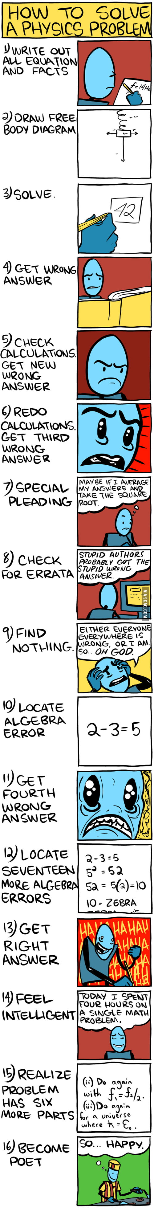 How to solve a physics problem - 9GAG