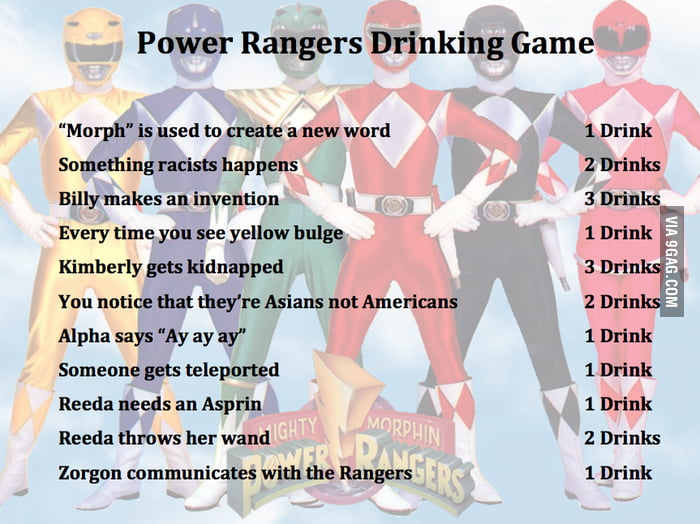 Power Rangers Drinking Game - 9GAG