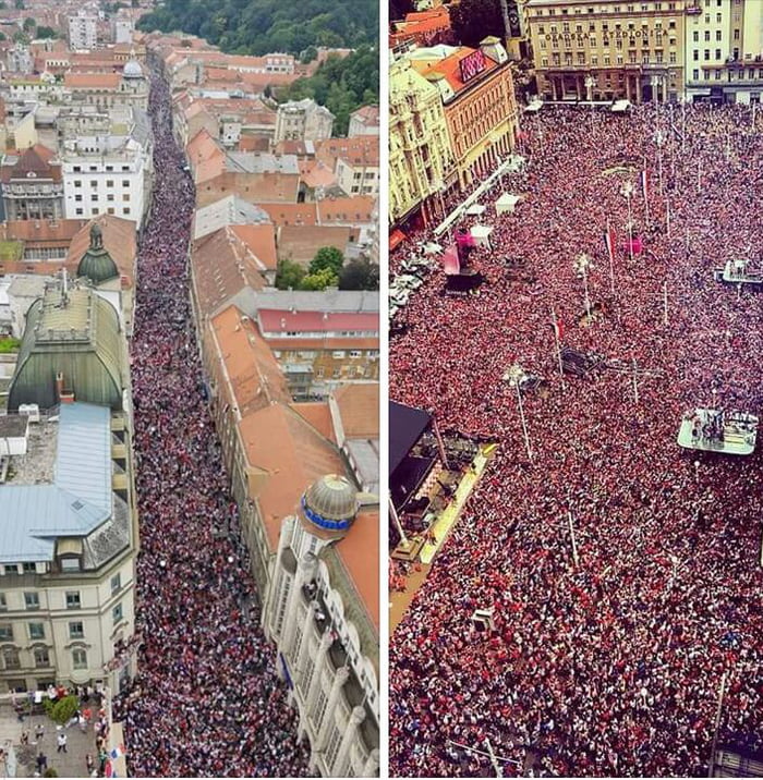 Croatia welcoming their silver football team with a heart of gold. 200k ...
