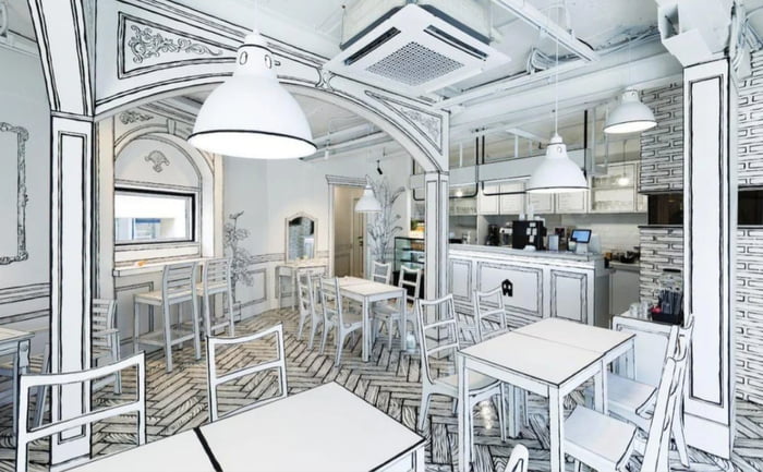 Two Dimensional Illusion Cafe - 9GAG