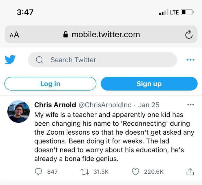 Kid changes screen name to ‘Reconnecting’ in Zoom course to get out of ...