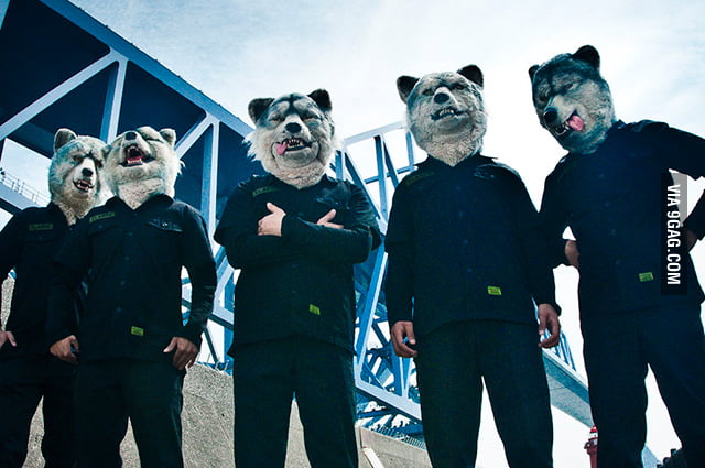 Only in japan rock band with wolf's head - 9GAG