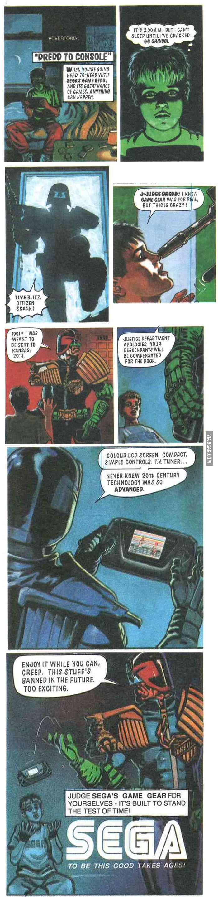 Ad for a Sega Game Gear featuring Judge Dredd - 9GAG