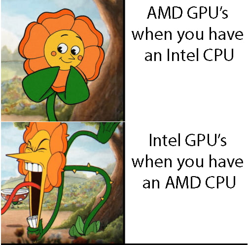 AMD and Intel when it comes to GPU's - 9GAG