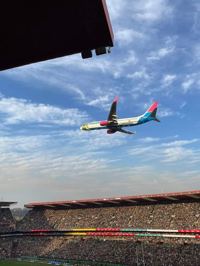 Flyover at Ellis Park, South Africa, by Flysafair. Stunning - 9GAG