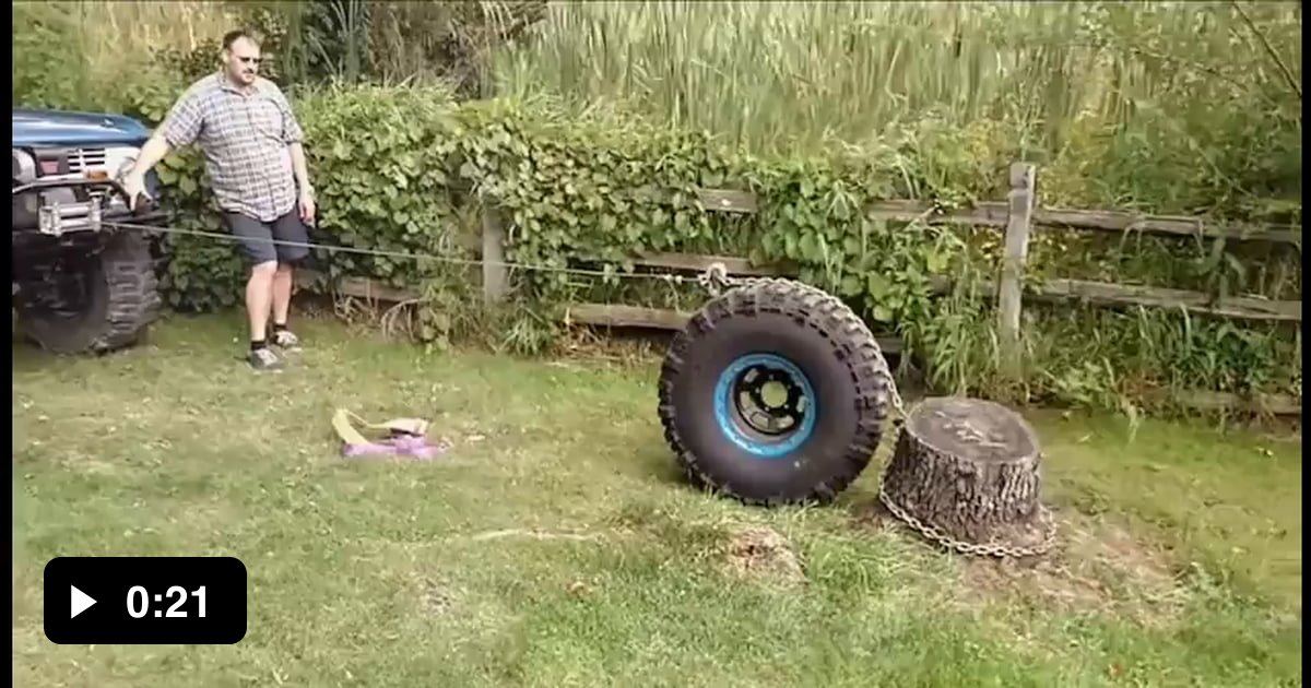 Spare Tire Stump Pulling. - 9GAG