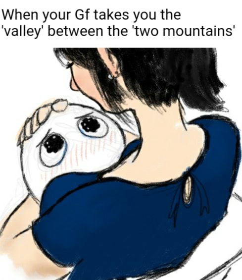 Ahh yes, the "mountains" - I too go the maountains with the femmale ...