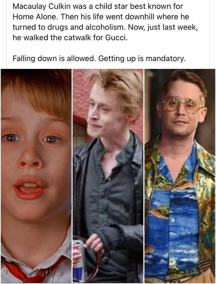 Macaulay Culkin's recovery; he looks so much better. - 9GAG