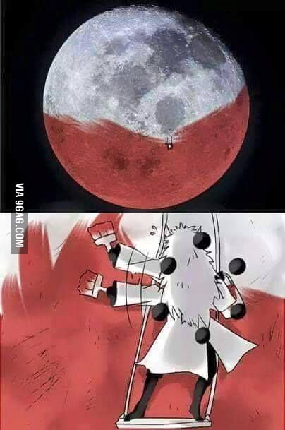 Madara painting the moon red... Someone forgot to plan ahead. - 9GAG