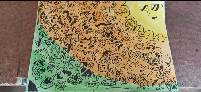 I painted and drew this today, it was first time i painted and doodled ...