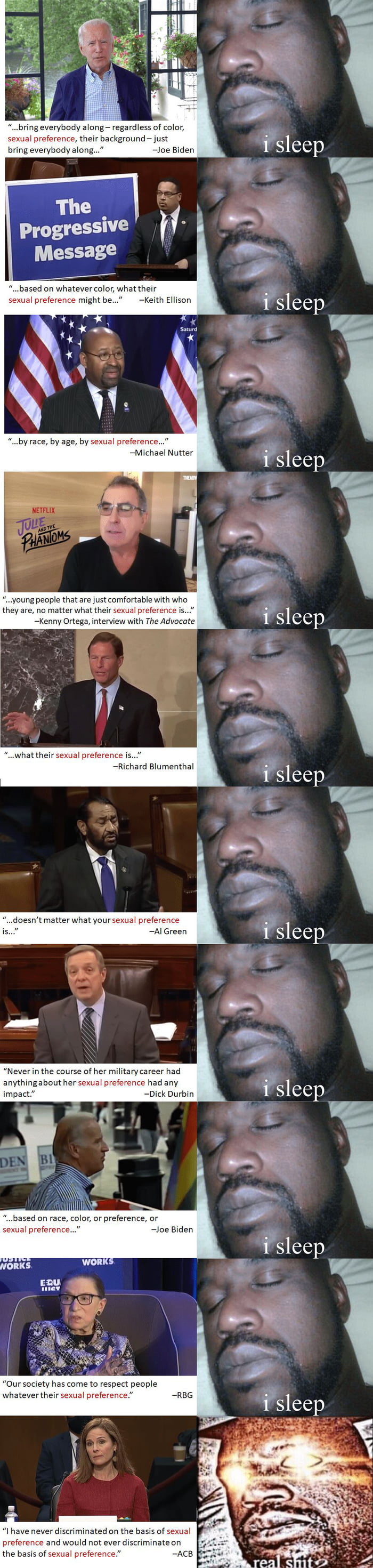 Imagine getting (selectively) offended by the words "sexual preference" - 9GAG