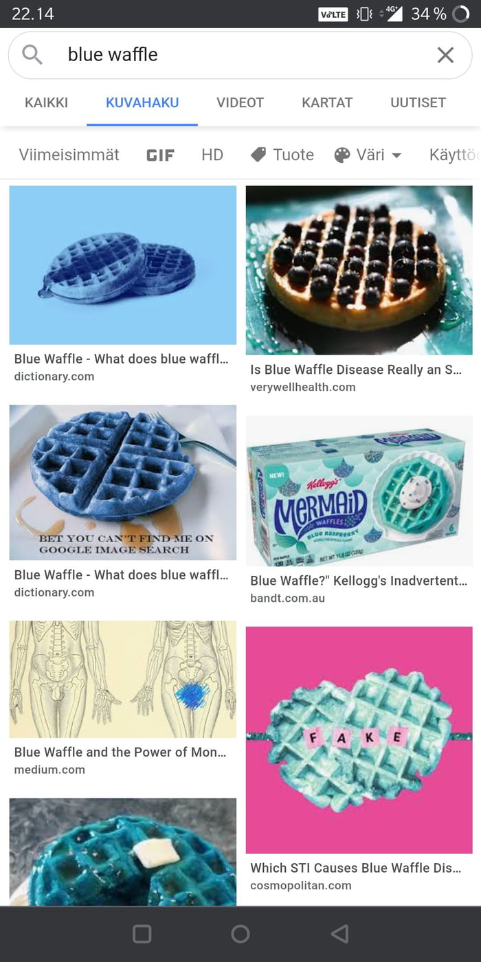 Searching blue waffle is not like it used to be - 9GAG