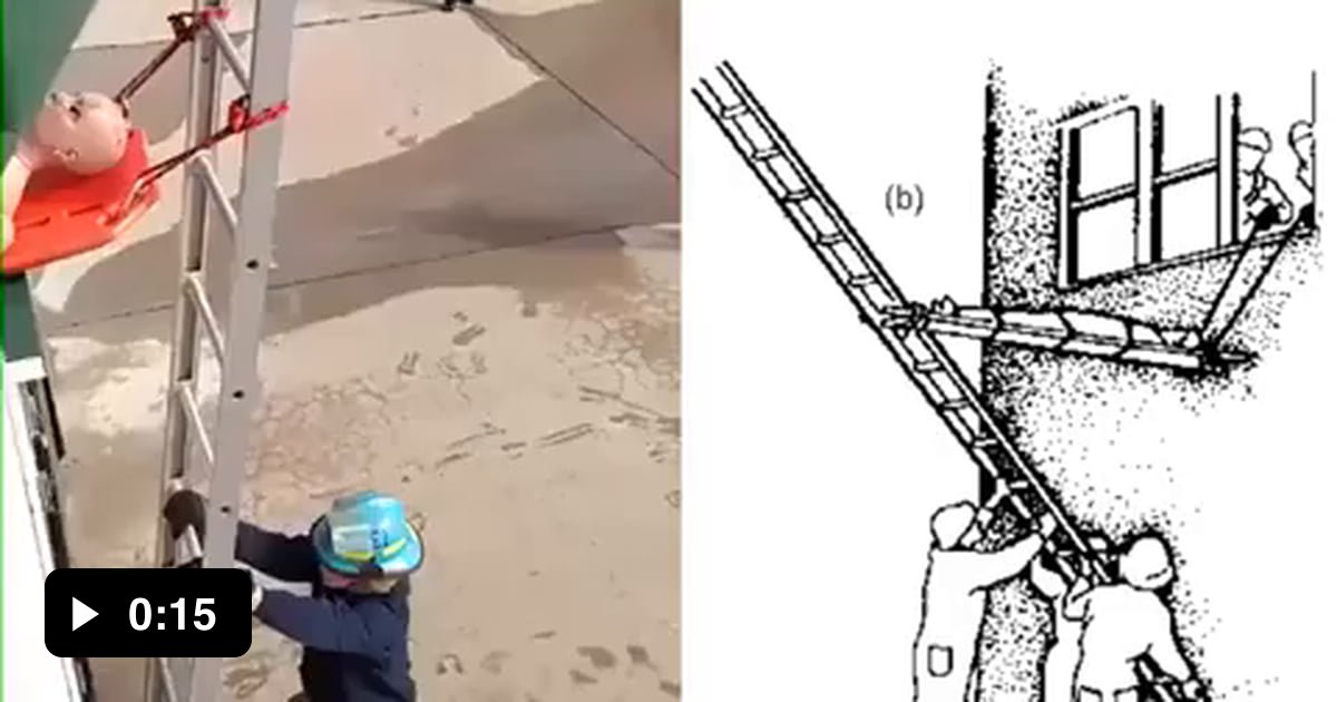 Ladder Hinge Rescue | A technique used by firefighters for people who ...