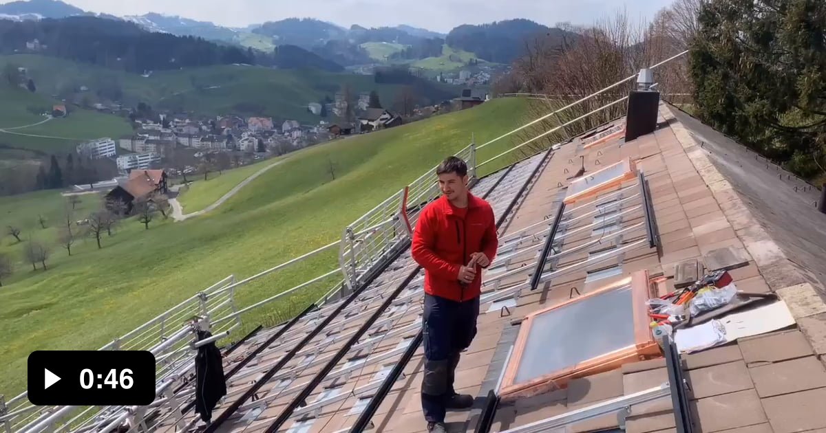 The latest solar system I have installed here in Switzerland. Safety ...