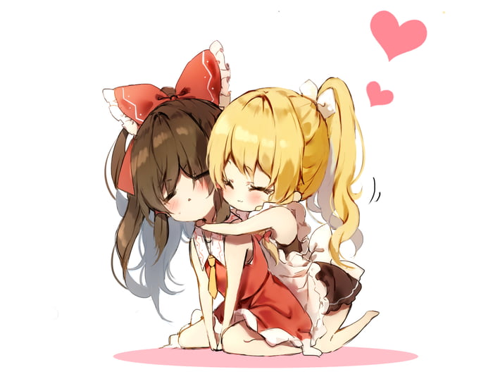 Marisa Hugging Reimu - 9GAG