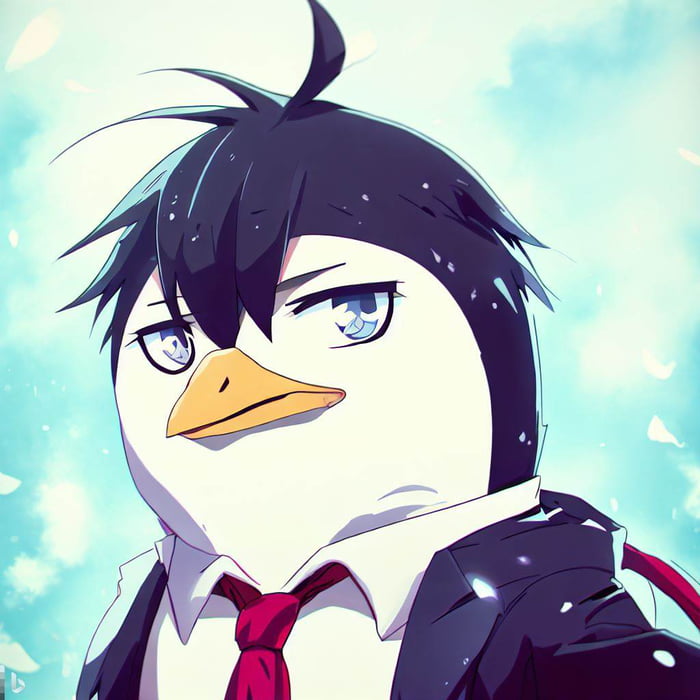 Anime Highschool Penguin, Bing AI generated - 9GAG