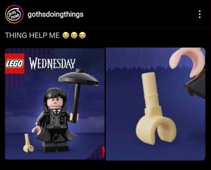 Wednesday Adamms and Thing - 9GAG