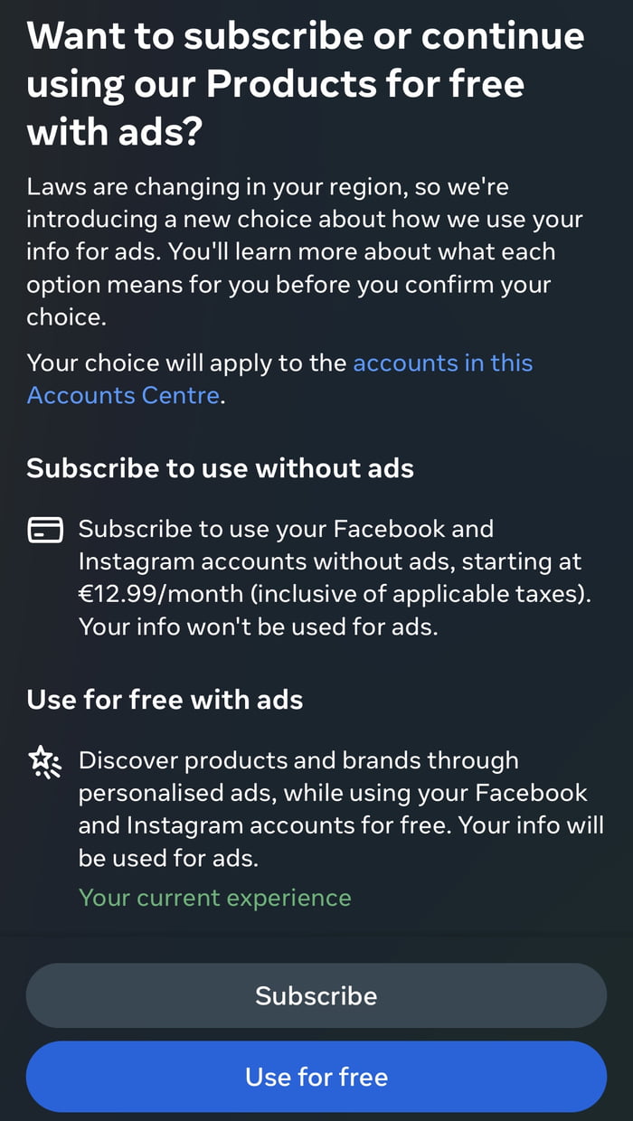 F*ck Meta…you either pay or they use your info for ads… - 9GAG