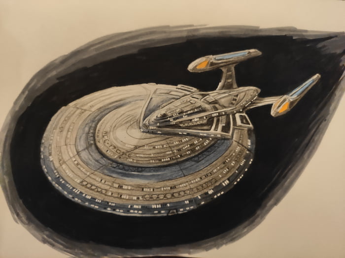 Enterprise-E drawing I made for a friend - 9GAG