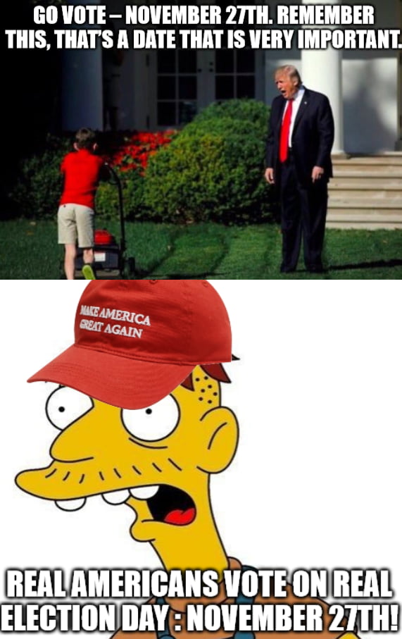 If youre a real american, you will vote on November 27th 2024, thats ...