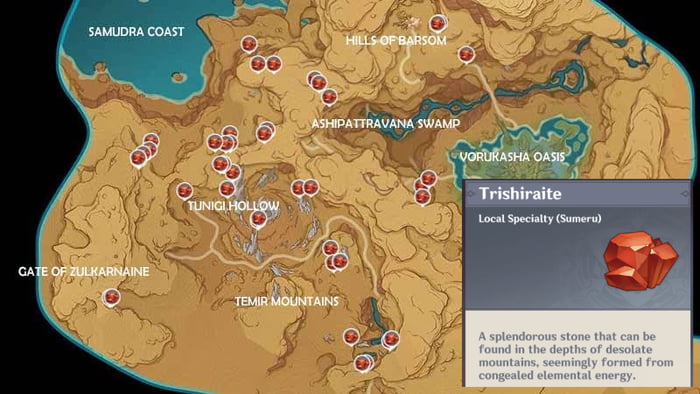 Here is a Trishiraite locations map, for no particular reason 👀 Nothing ...