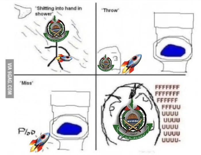 New poop in the shower meme, just with pallywood - 9GAG