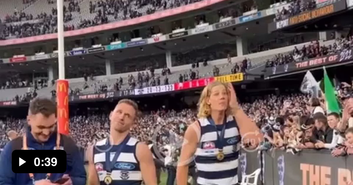 When your hero brings you onto the field after your team wins the AFL ...