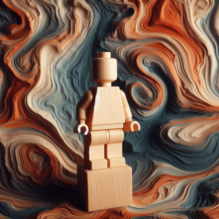 Prompt: Wooden Lego minifigure, abstract art. - 9GAG