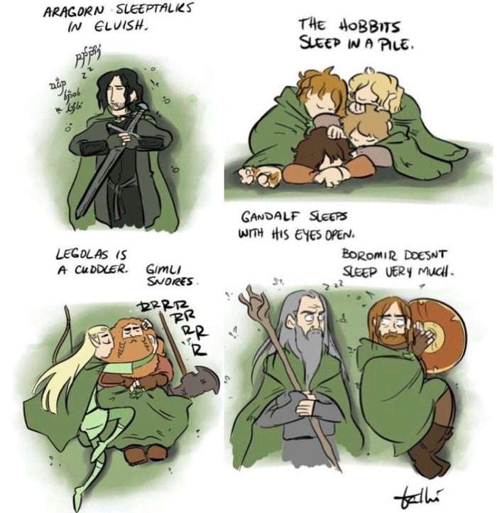 Sleeping habits among the Fellowship - 9GAG