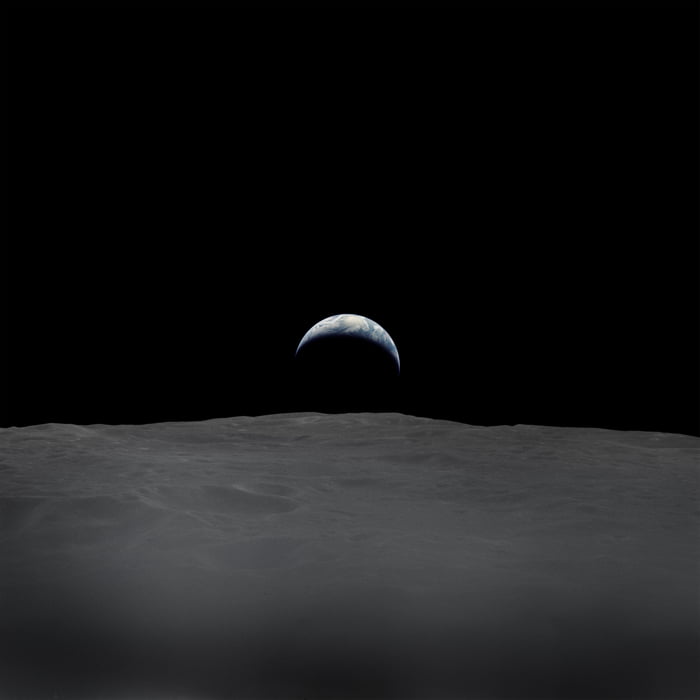 Crescent Earthrise seen during Apollo 12 - 9GAG