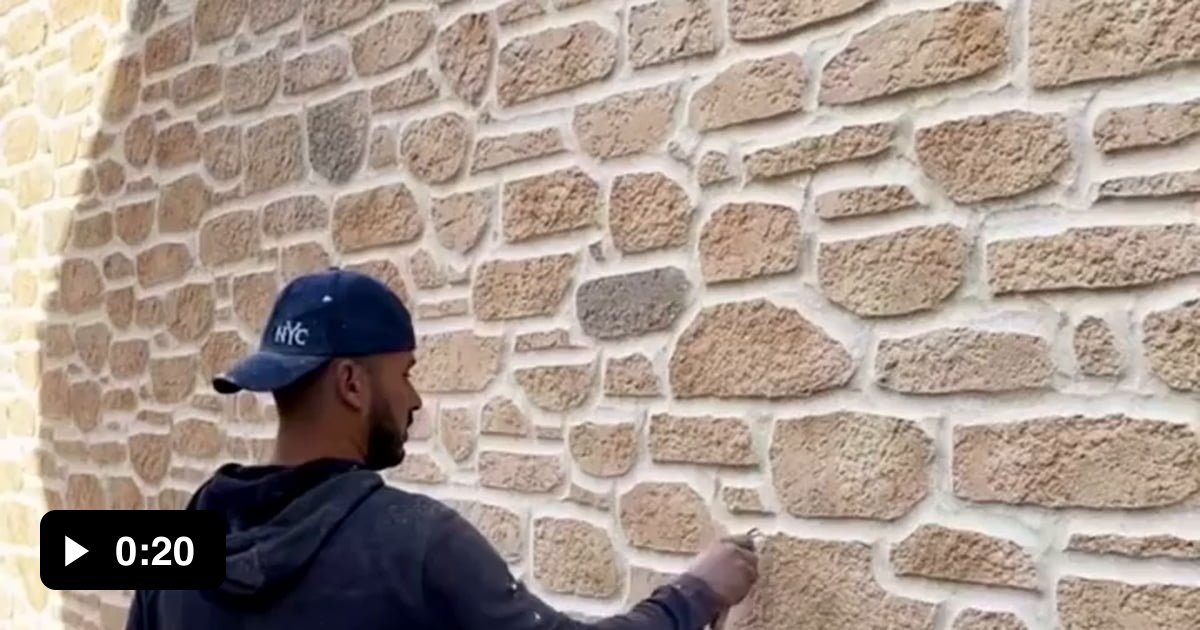 Artist creates a beautiful stone wall from lime plaster - 9GAG