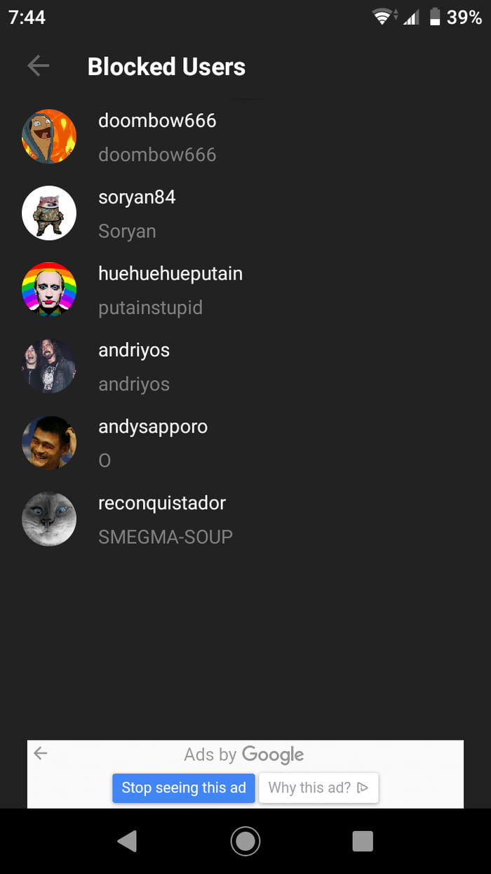 Here is my BLOCK LIST! After I blocked them, ~70% of warshit post ...