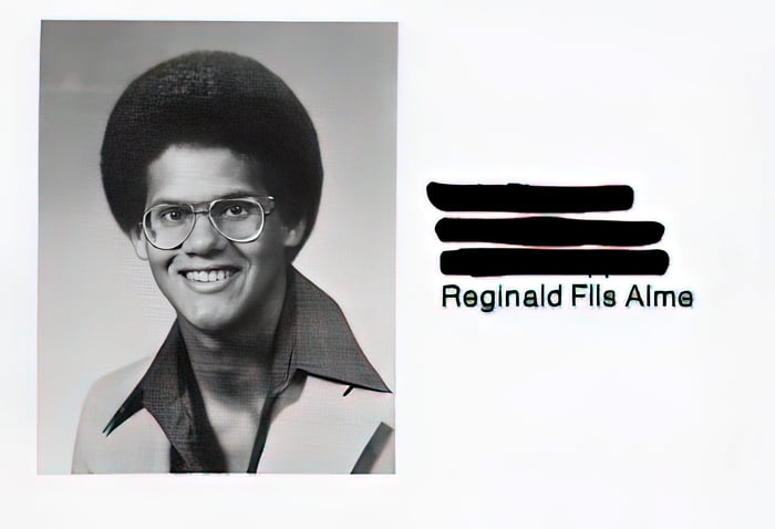 Reggie Fils Aime's high school yearbook photo (1970s) - 9GAG