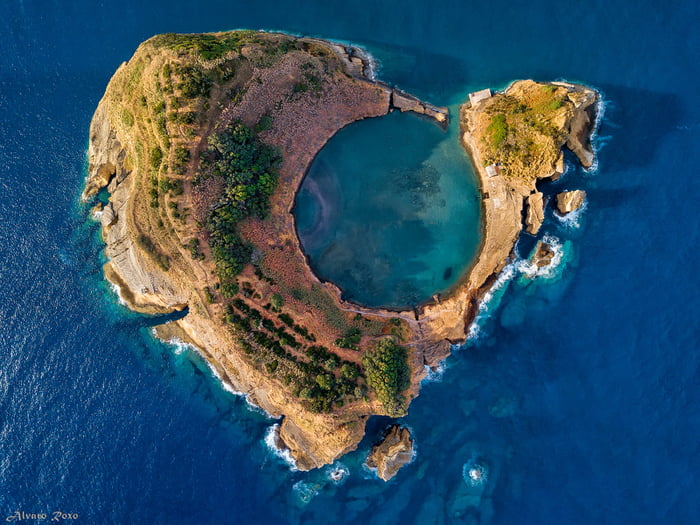 A drone picture from a small islet that is 1.2km from the Island i live ...