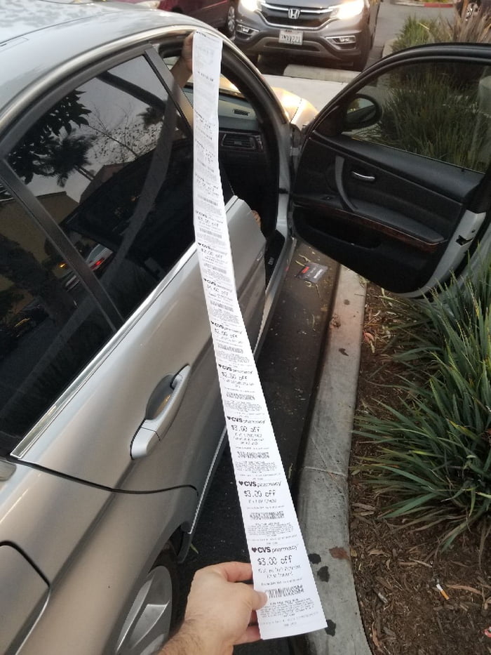 To the guy that I saw with a scarf of a CVS ticket...10 coupons on this ...