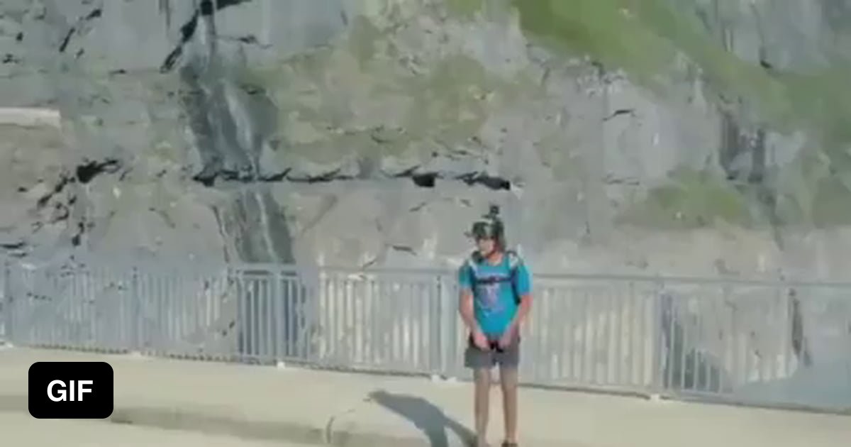 Base jumping from a dam - 9GAG