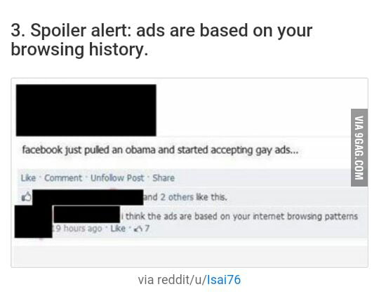 Ads are based on your browsing history - 9GAG