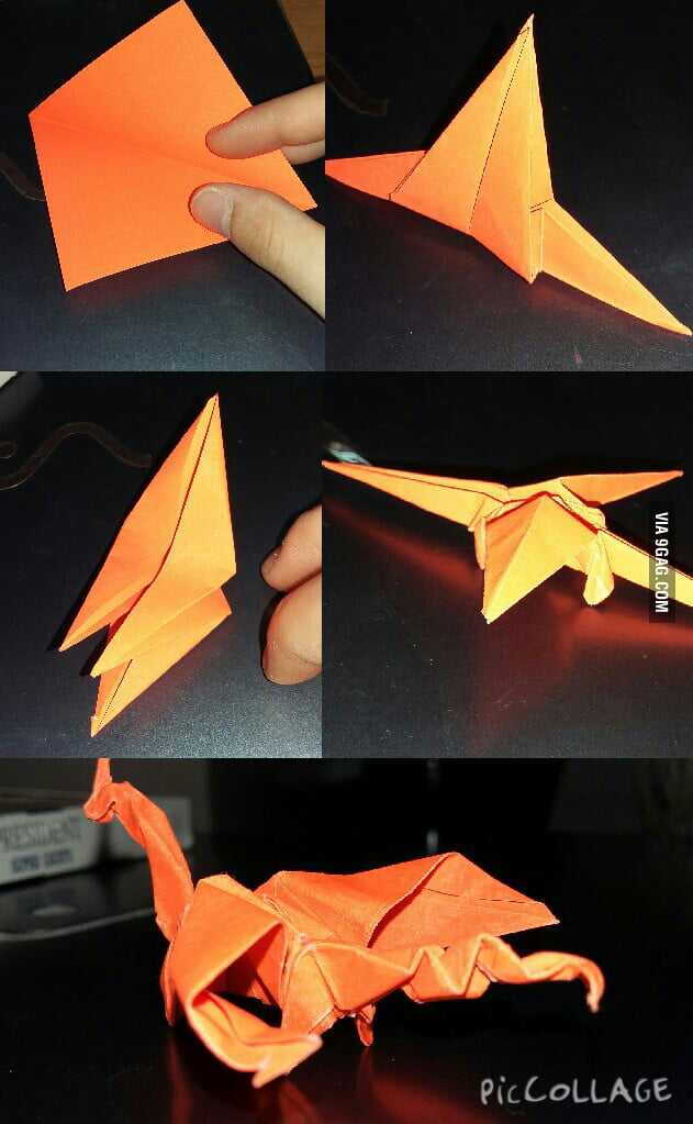 Made a Tiny origami dragon. - 9GAG