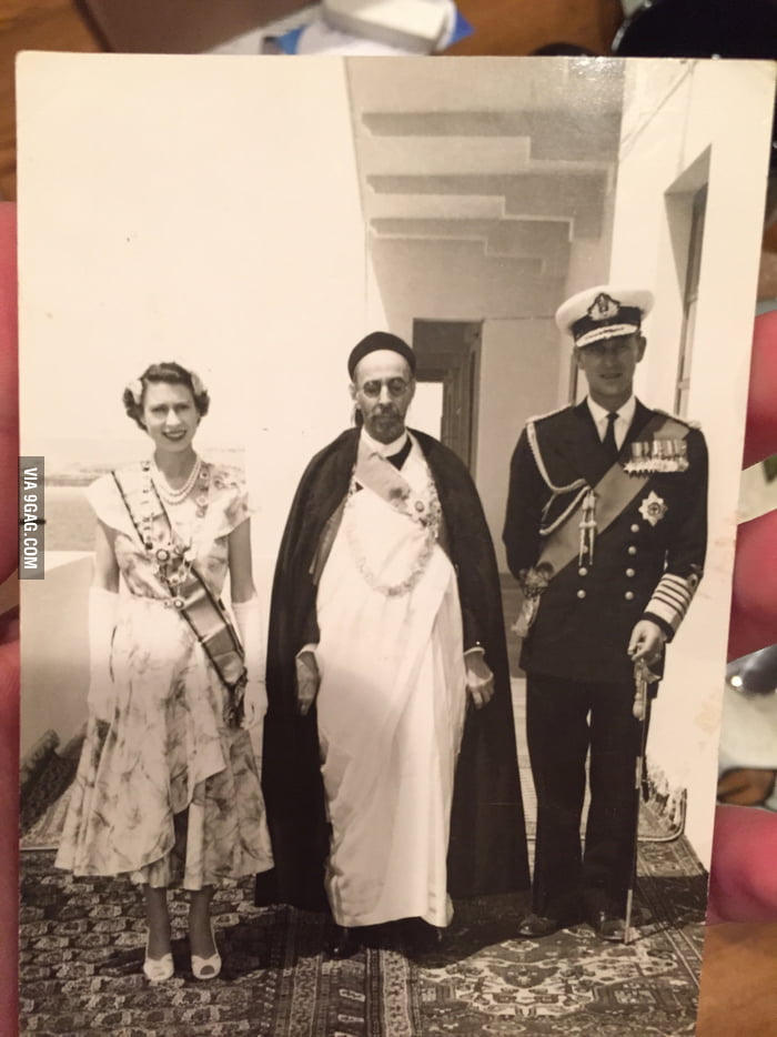 King of Libya with Queen Elizabeth and her husband. Year: 1952 - 9GAG