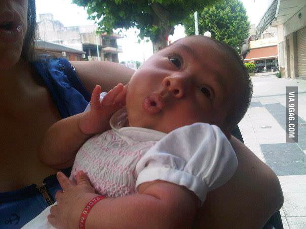Baby Strike-A-Pose, an unaltered photo - 9GAG