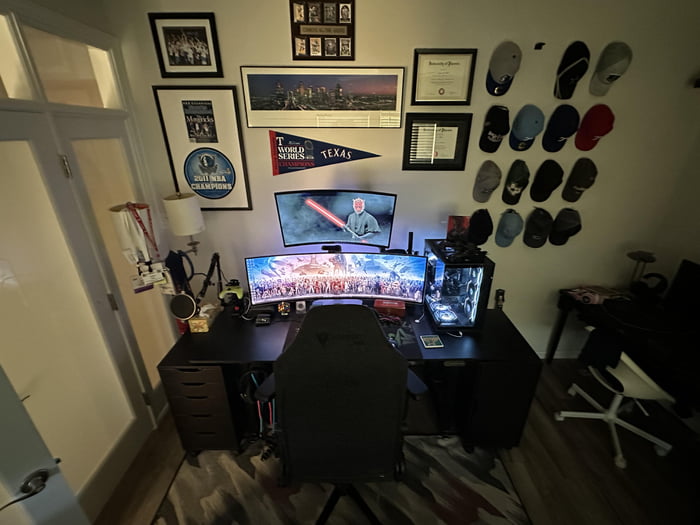 Upgraded office Finally! Got myself a standing desk and Secret lab ...