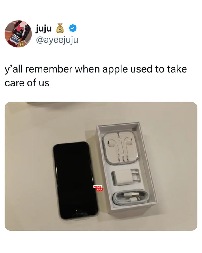 Remember when the iPhone box came with everything? - 9GAG