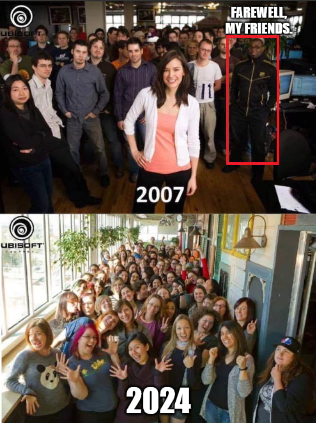 Revenge of the cat ladies! (Ubisoft staff then and now) - 9GAG