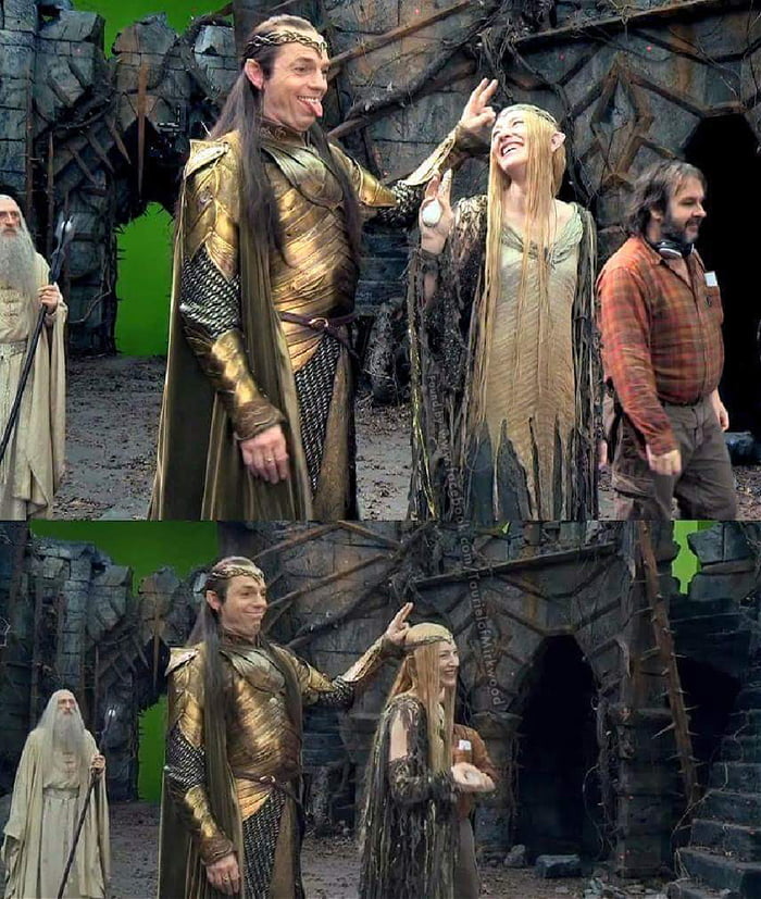 A behind the scenes photo from The Hobbit the Battle of Five Armies. - 9GAG
